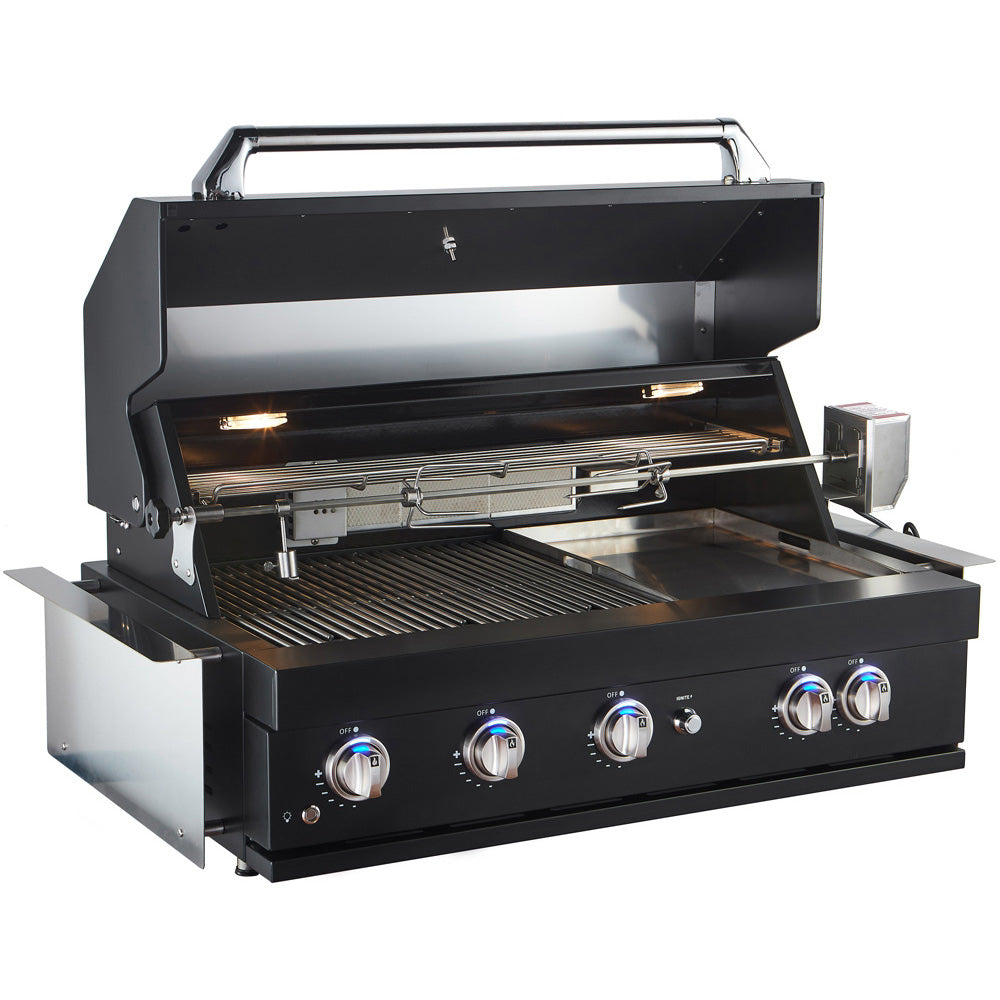 Built-in 5 Burner Gas BBQ in Black